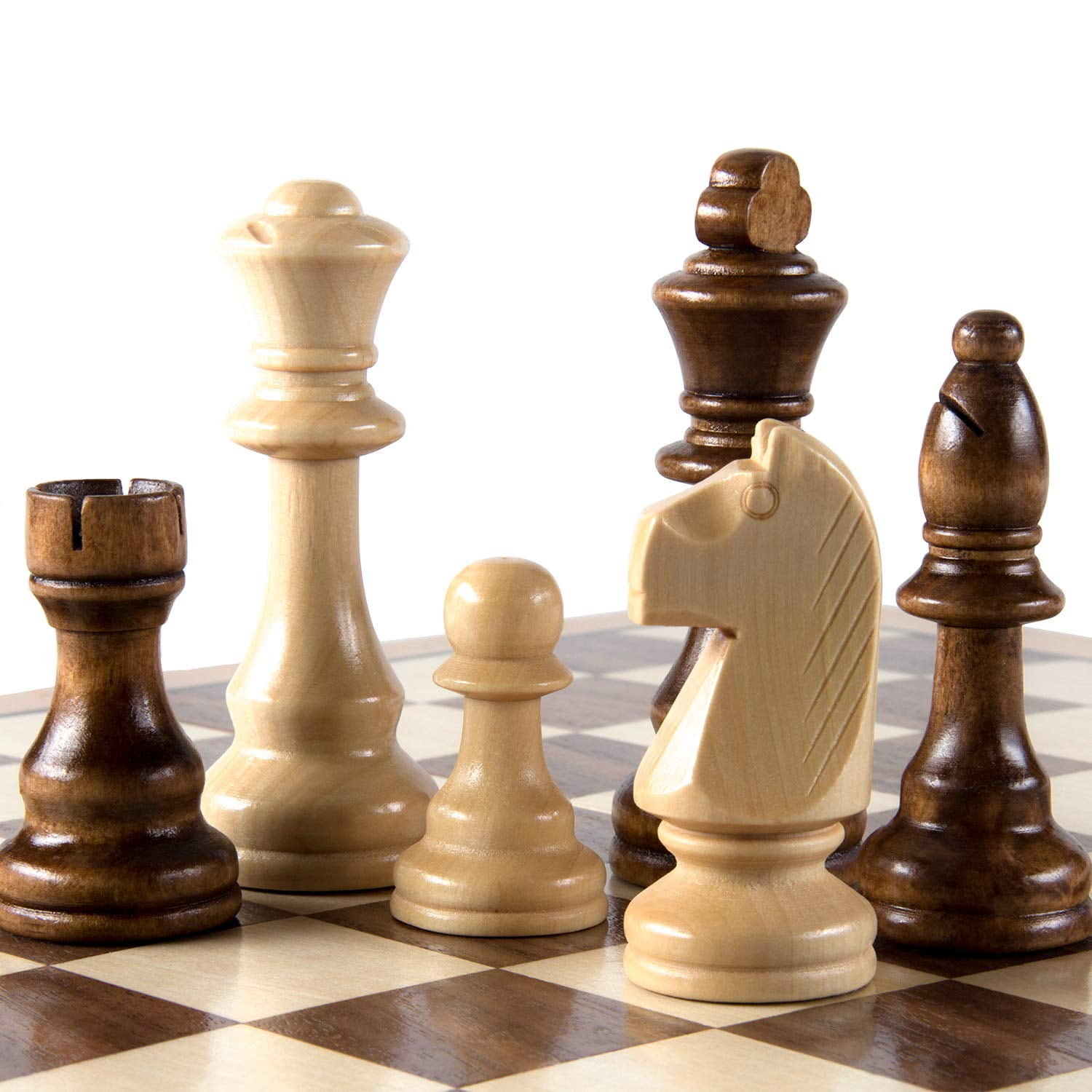 AMEROUS Chess Pieces Only, DHF10 Wooden Hand Carved Tournament Chessmen ...