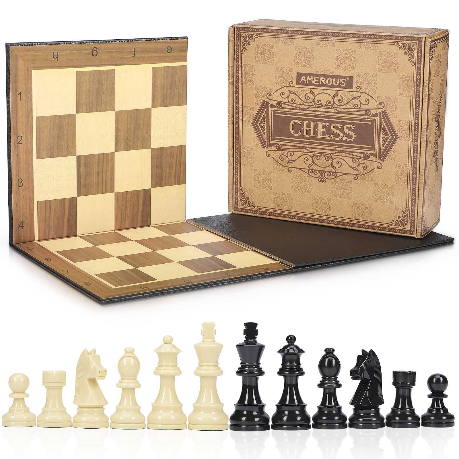 AMEROUS Upgraded Weighted Chess MMF7 Pieces with 3.0 Inch King / Extra ...