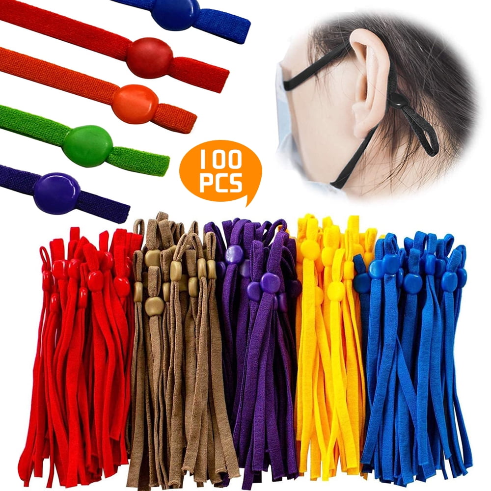 AMERTEER 100 PCS 0.2 Inch Wide Elastic String Cord Bands Rope with ...