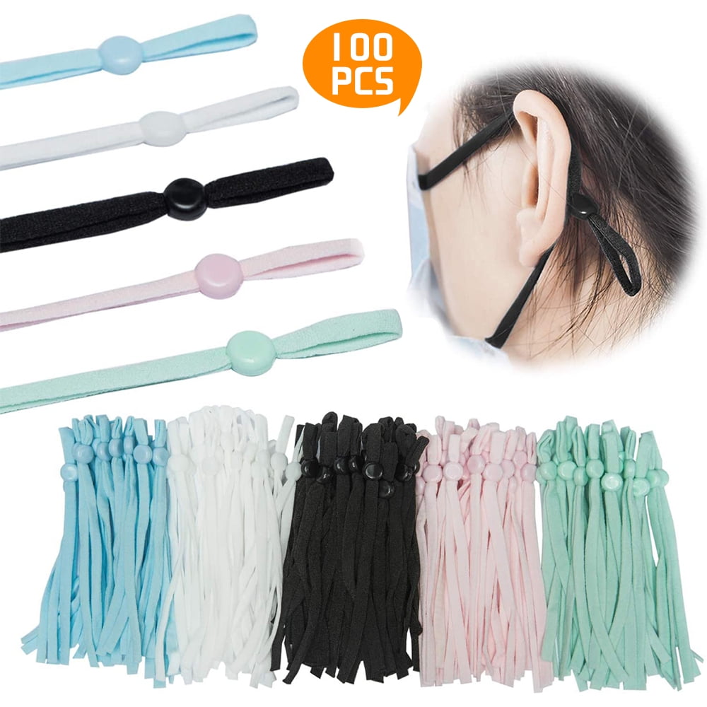 AMERTEER 100 Pieces Adjustable Buckle with Sewing Elastic Band Cord ...