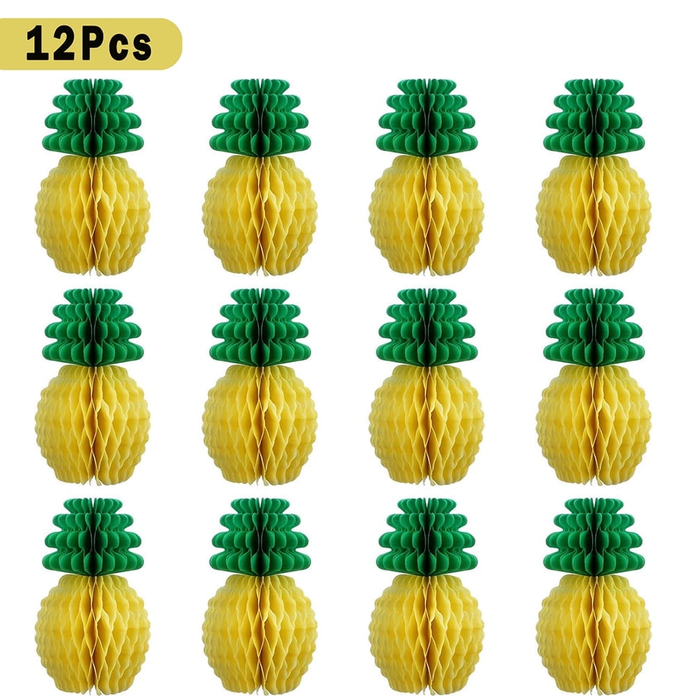 AMERTEER 12 Pack Pineapple Honeycomb Centerpieces Tissue Paper ...