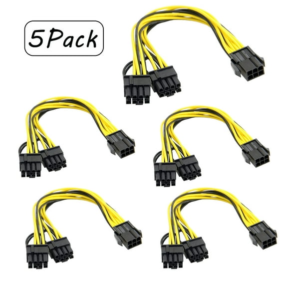 AMERTEER 5 Pack 6 Pin PCIe-2 x PCIe 8 (6 + 2) Pin Motherboard Graphics ...