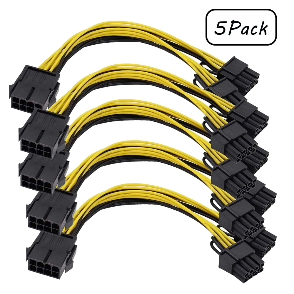 AMERTEER 5 Pack PCI-E PCI Express ATX 8Pin Male to Dual 8Pin & 6Pin ...