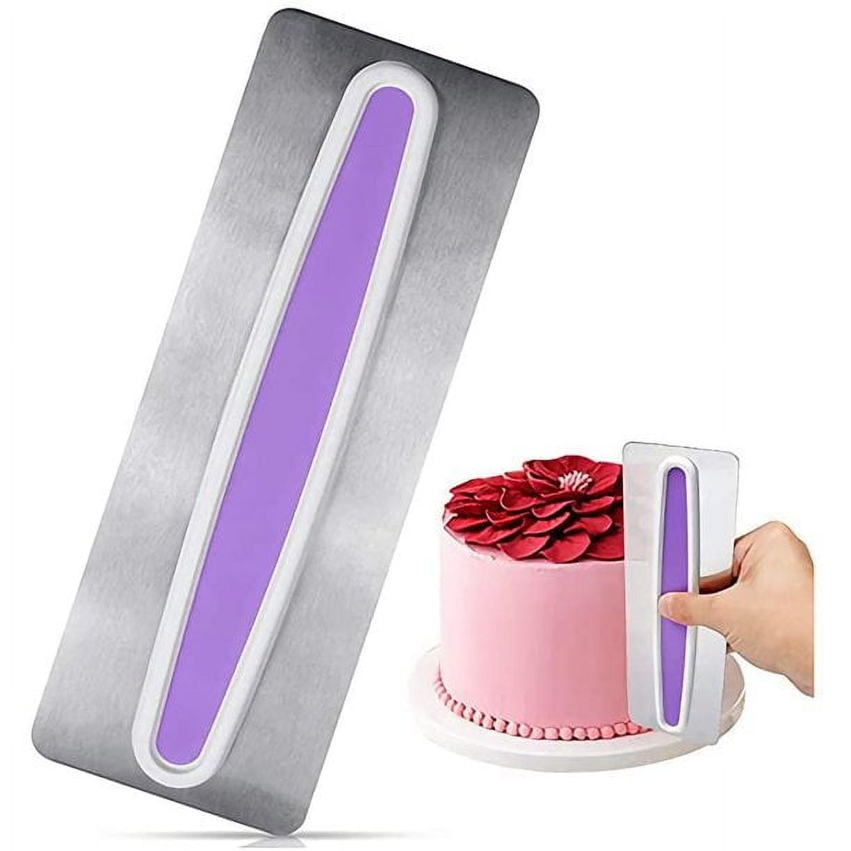 AMERTEER Cake Scraper,Stainless Steel Cake Smoother Cake Icing Smoother ...