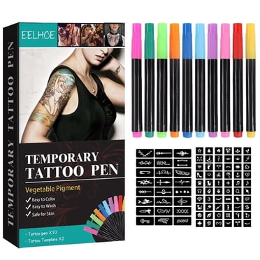BIC BodyMark Temporary Tattoo Marker, 8-Count, Assorted Colors, Skin ...