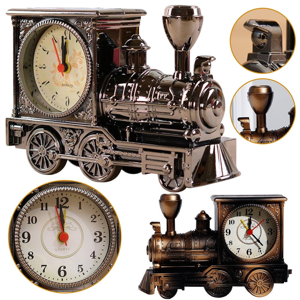 AMERTEER Vintage Retro Train Style Students Alarm Clock Table Desk Time ...