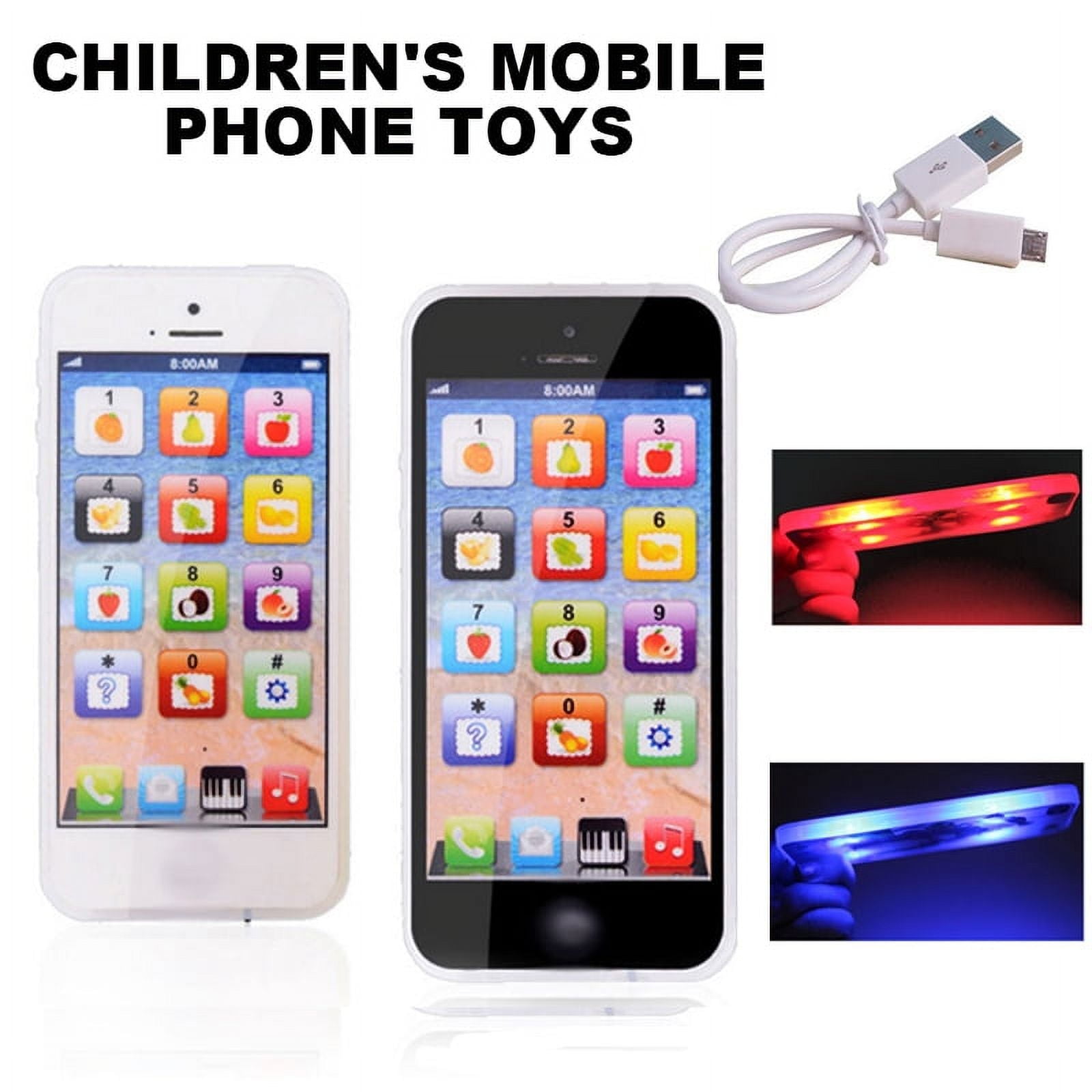 AMERTEER Yphone Toddler Cell Phone Play Toy, Real-Looking Infant iPhone ...