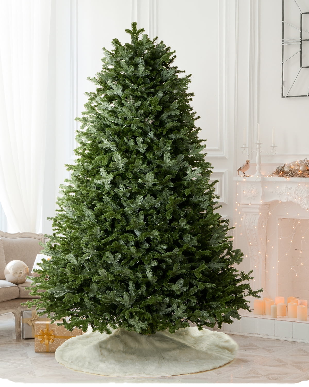 AMERZEST 7.5ft Unlit Fraser Fir Artificial Christmas Tree, Realistic ...