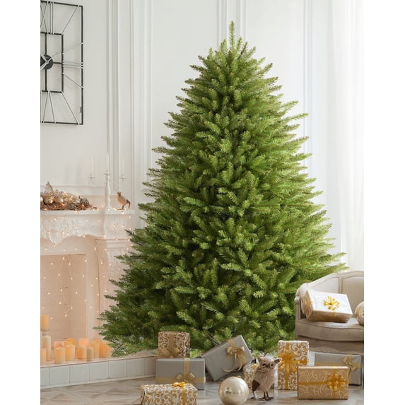 AMERZEST 7.5ft Premium Artificial Spruce Christmas Tree, Unlit, Hinged ...