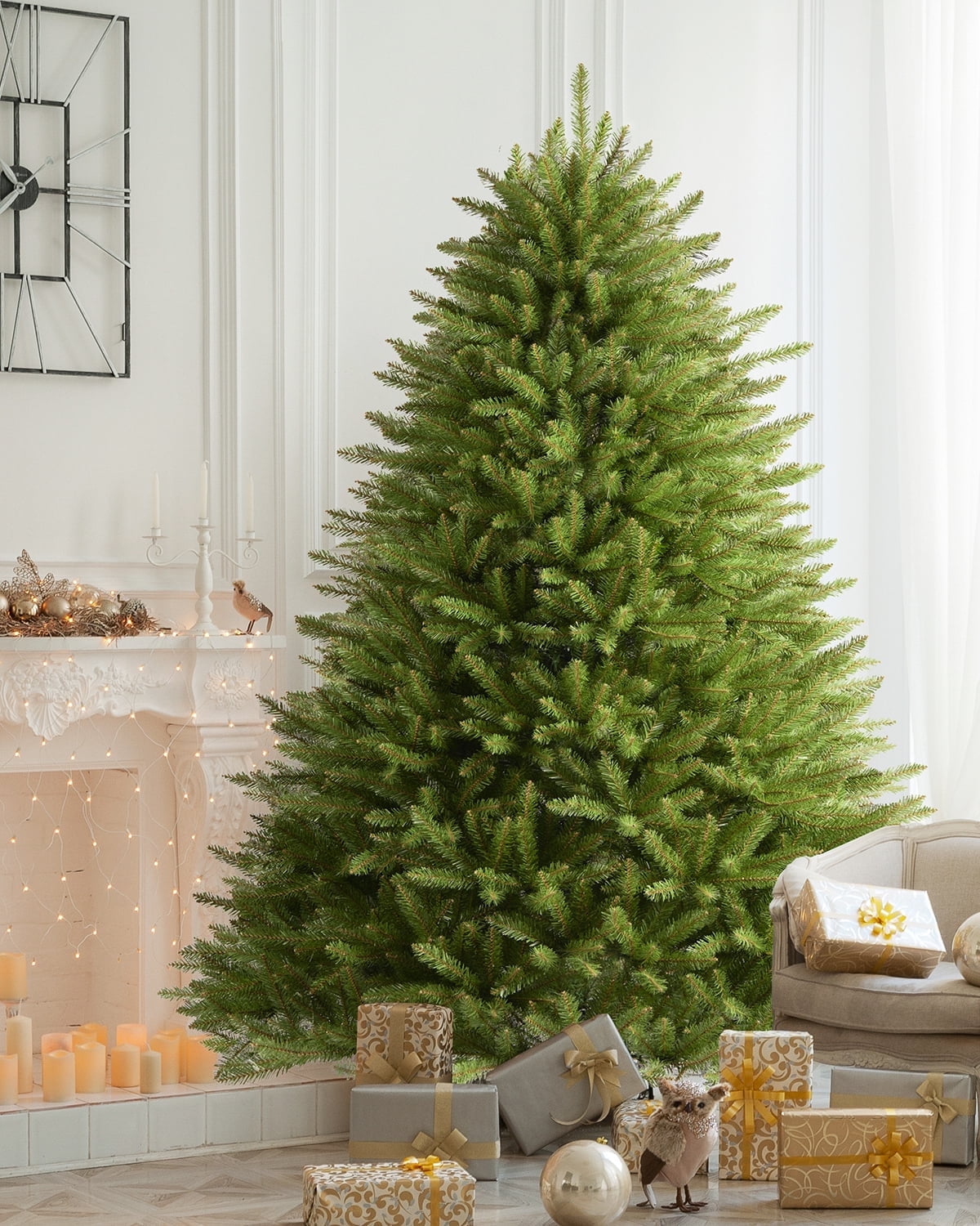 AMERZEST 7ft Real Unlit Full Premium Spruce Artificial Christmas Xmas ...