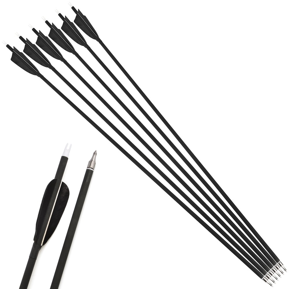 AMEYXGS 6/12Pcs 30Inch Carbon Arrow Spine 500 Practice Hunting Arrows ...