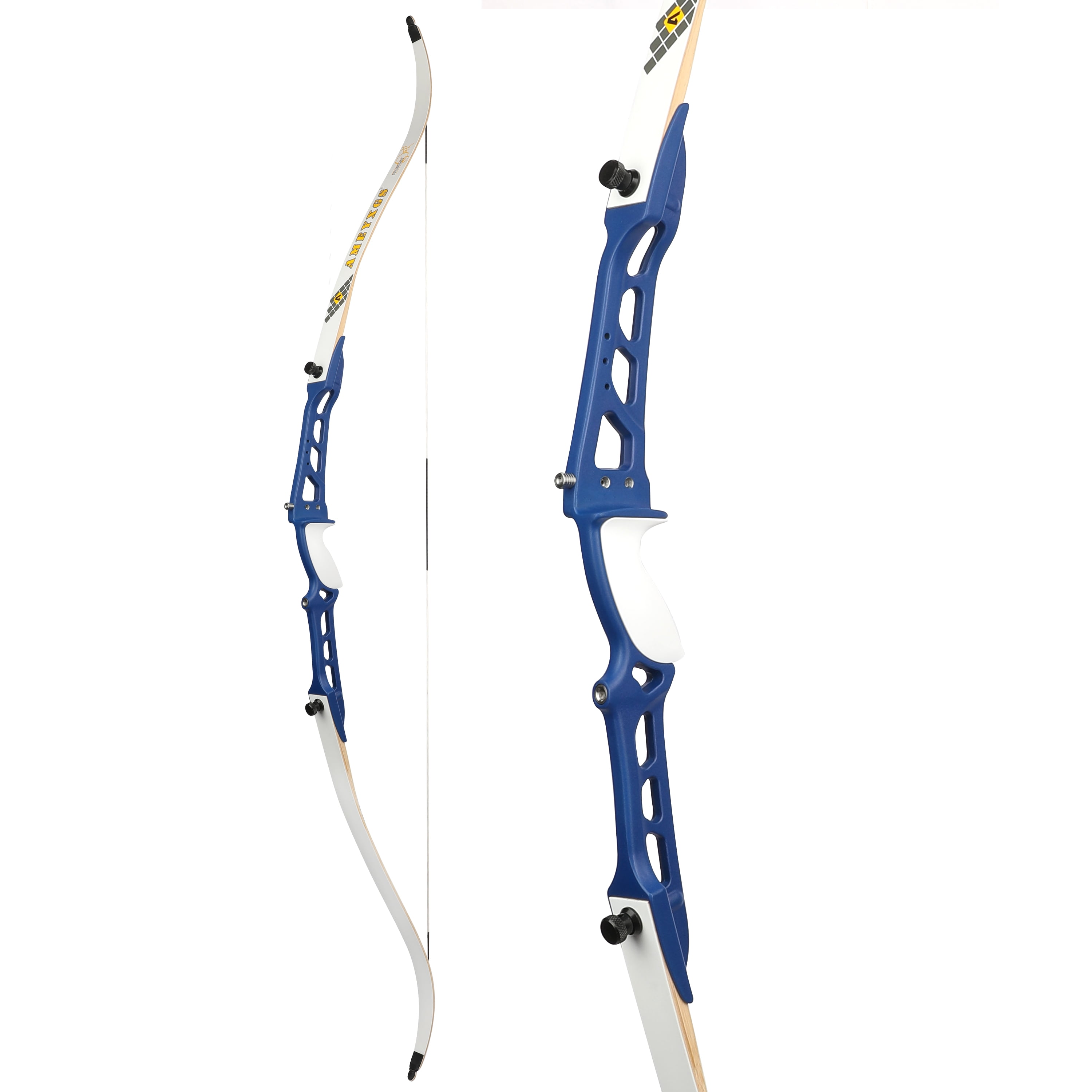 AMEYXGS 68" Olympic Style Competition Recurve Bow - Blue Riser & White ...