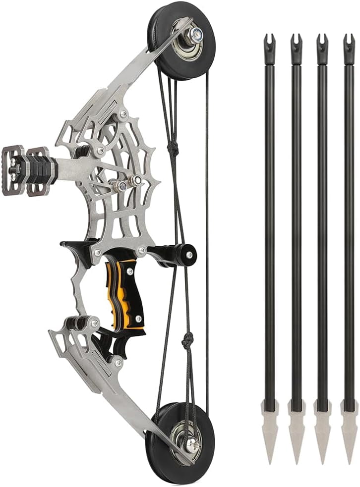 AMEYXGS 8.8 inch Mini Compound Bow Stainless Steel includes 4/12 Arrows ...