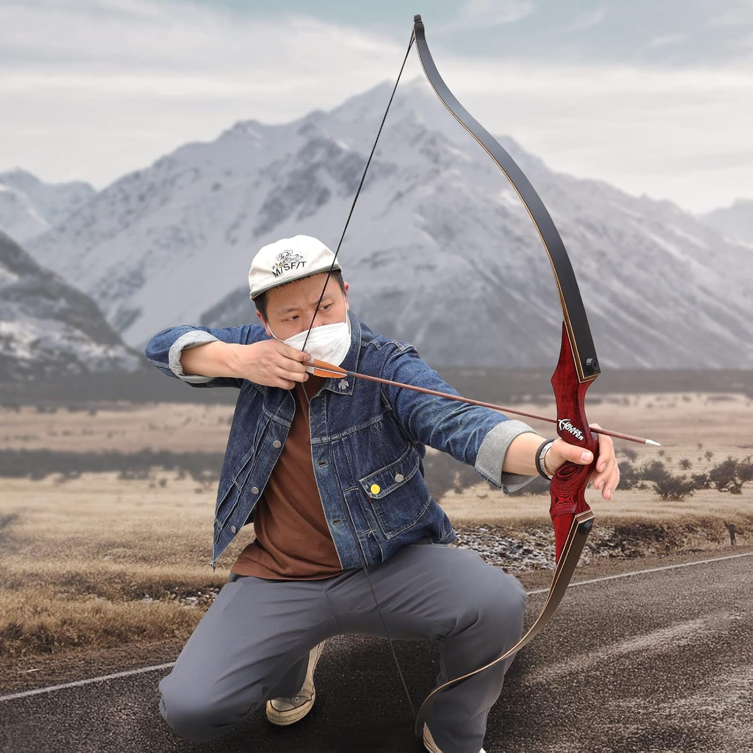 AMEYXGS Archery 60" Black Hunter Recurve Bow Set, RH ,40LBS - Walmart.com