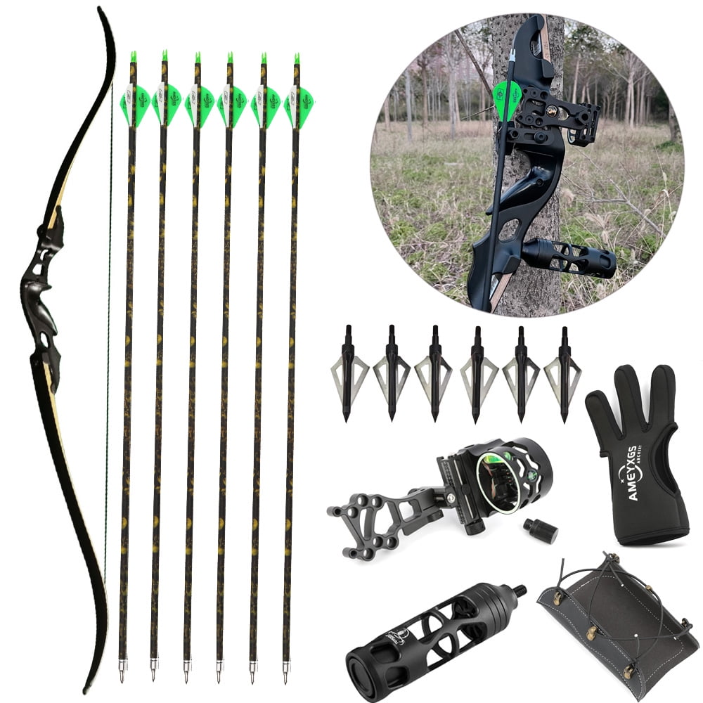 AMEYXGS Archery 60" Hunting Recurve Bow 20-55lbs Takedown Aluminum ...