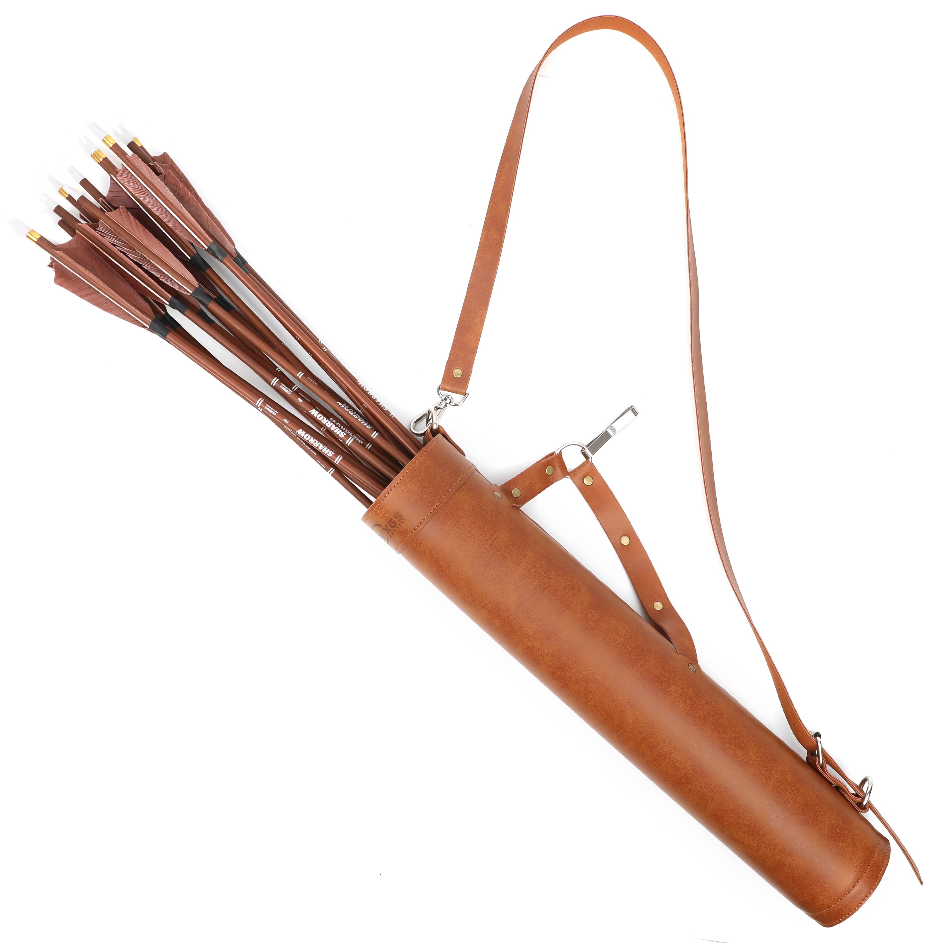 AMEYXGS Archery Arrow Quiver Brown PU Lenther - Walmart.com