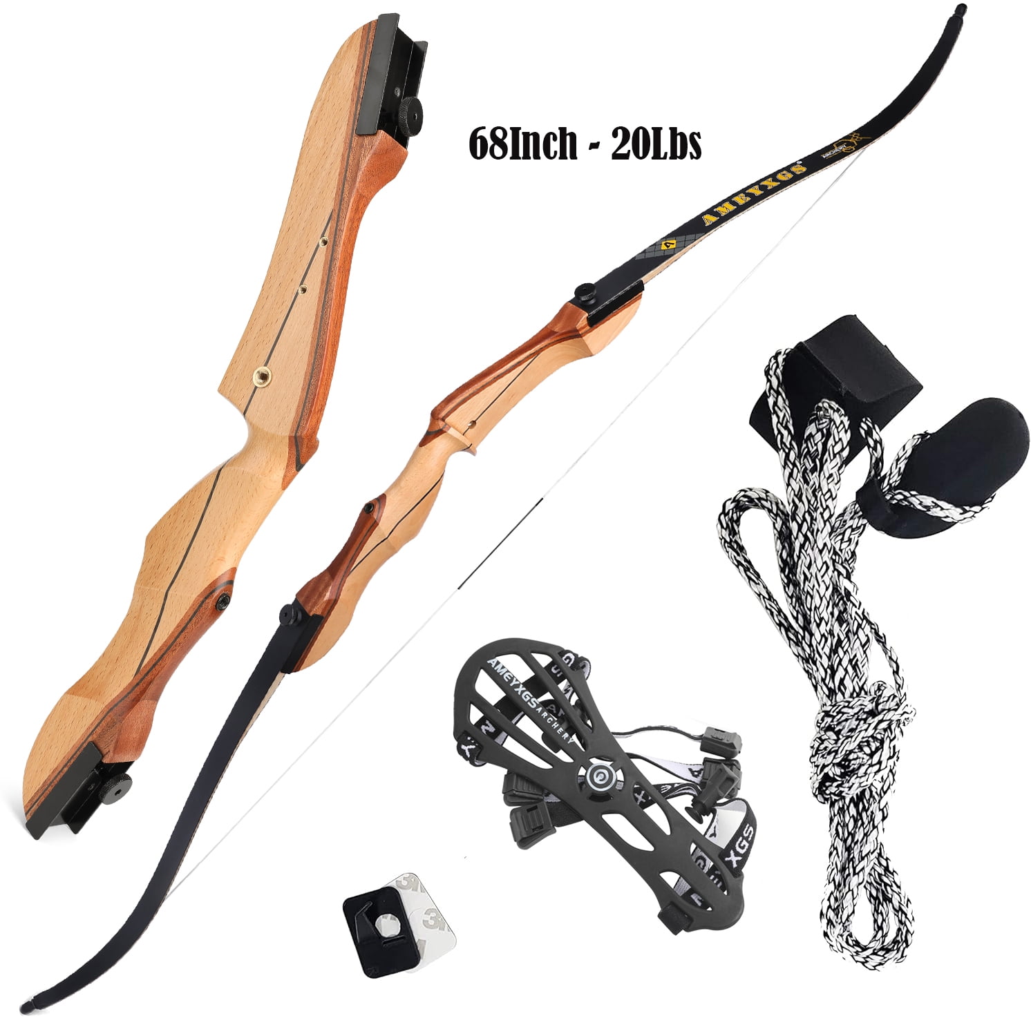 AMEYXGS Archery Beginner Youth Recurve Bow Target ，Armguard, Stringer & Arrow Rest - Walmart.com