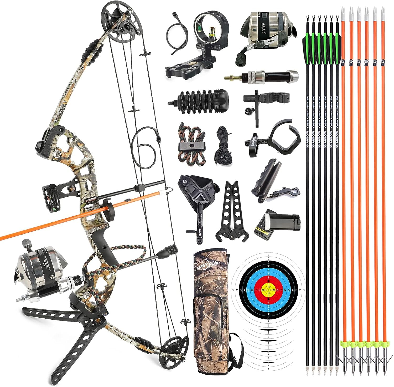 AMEYXGS Archery Bowfishing Compound Bow Kit For Bowfishing Arrow,Right ...