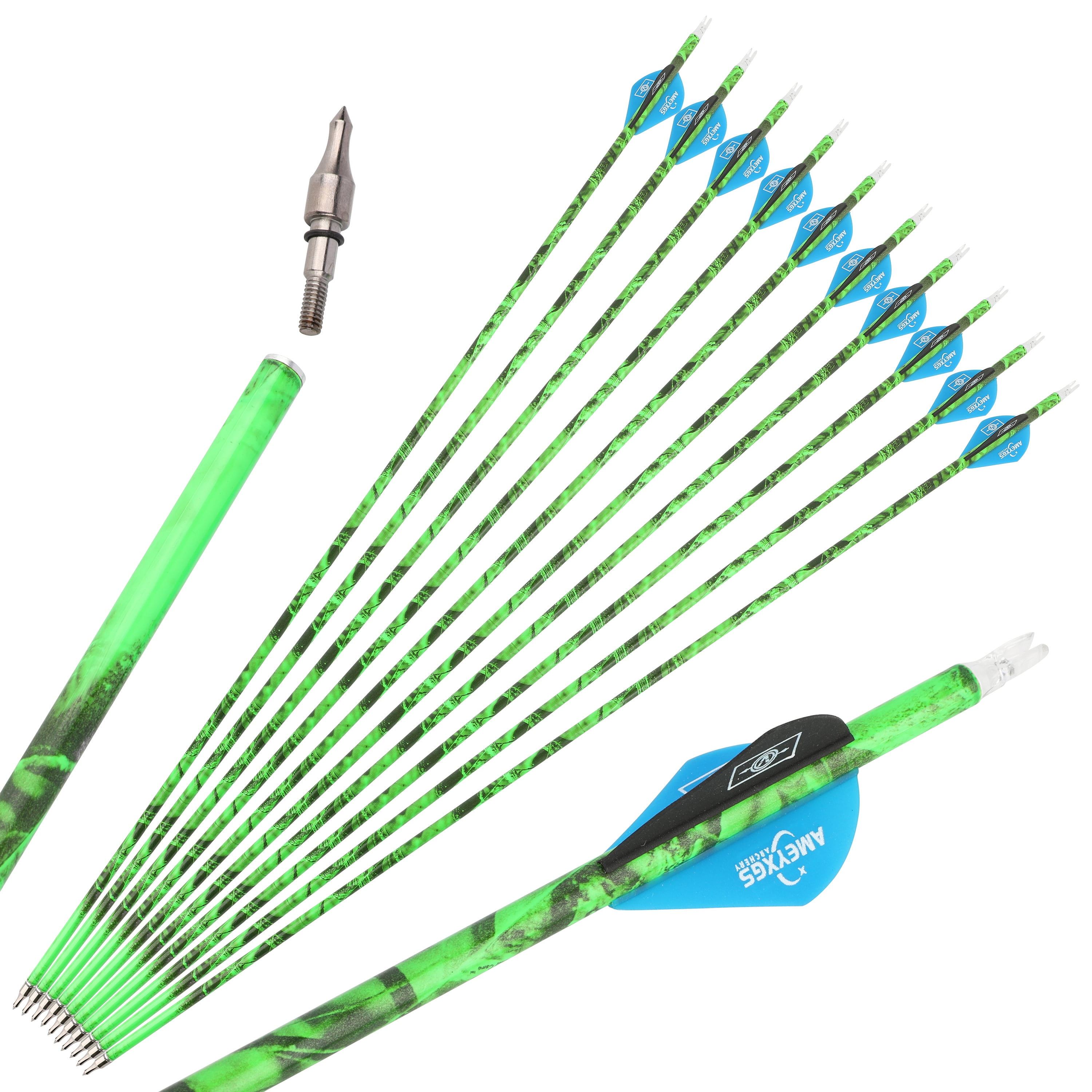 AMEYXGS Archery Carbon Arrows for Compound & Recurve Bows, 30 inch ...