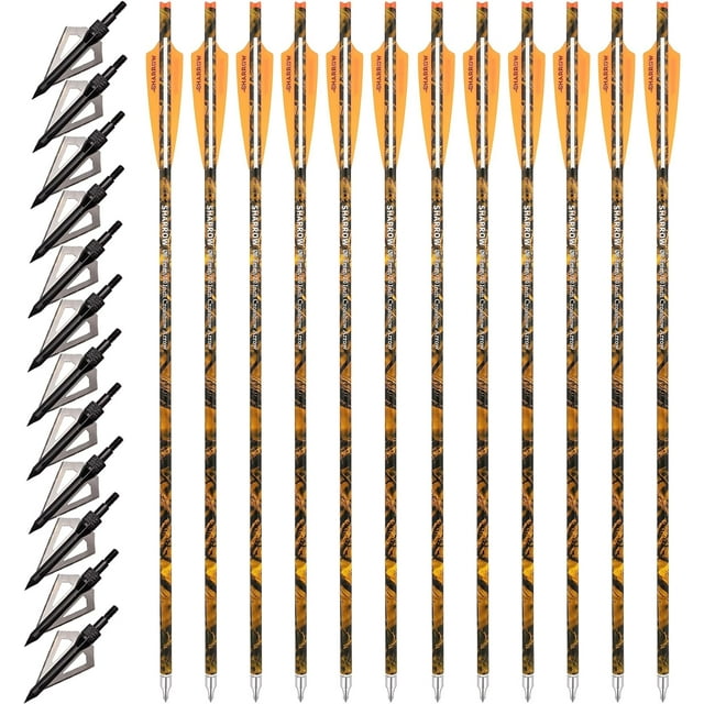 AMEYXGS Archery Crossbow Bolts 20inch Carbon Arrow Camo Shaft with ...