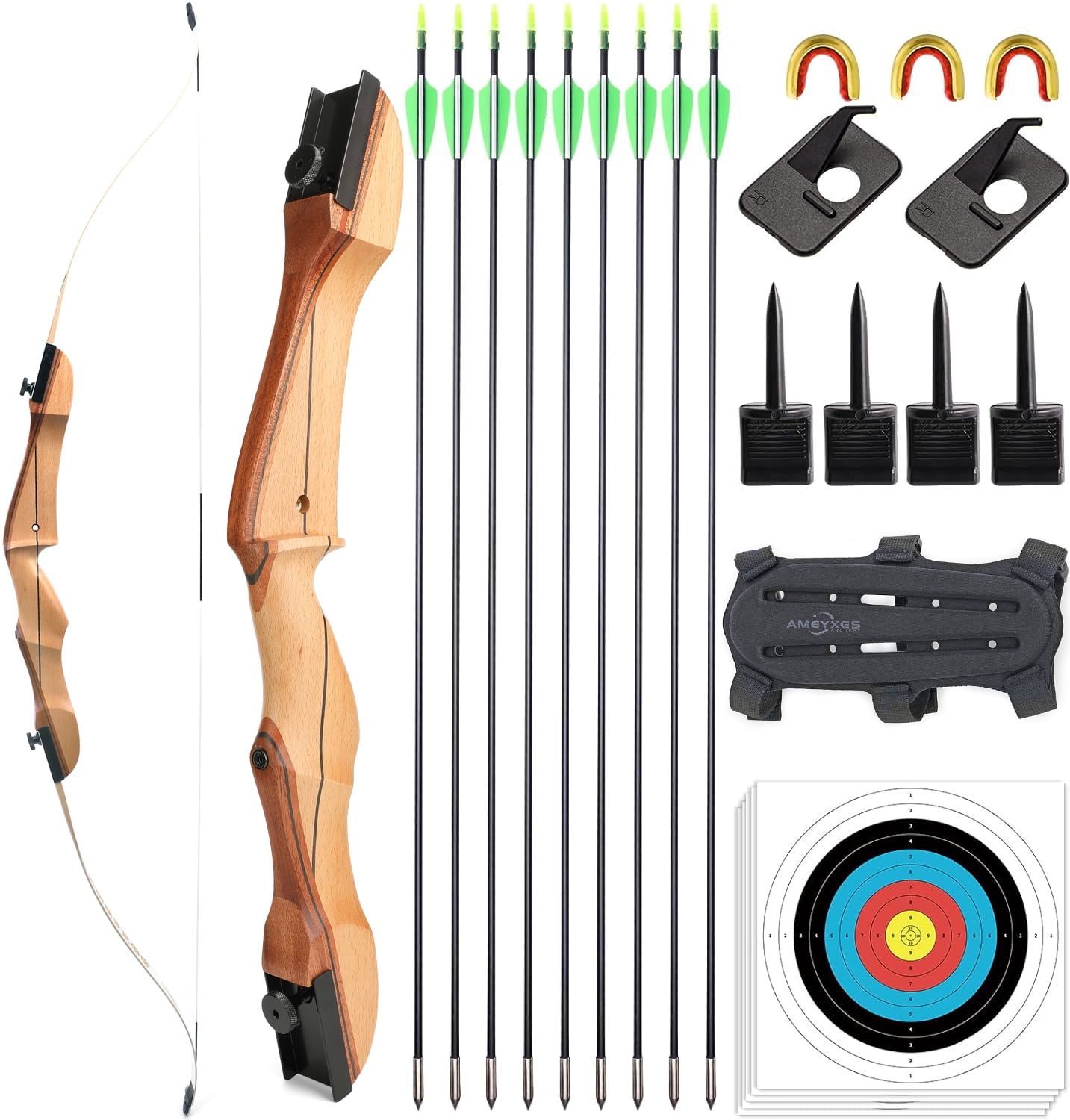 AMEYXGS Archery Takedown Recurvce Bow Arrows - Walmart.com