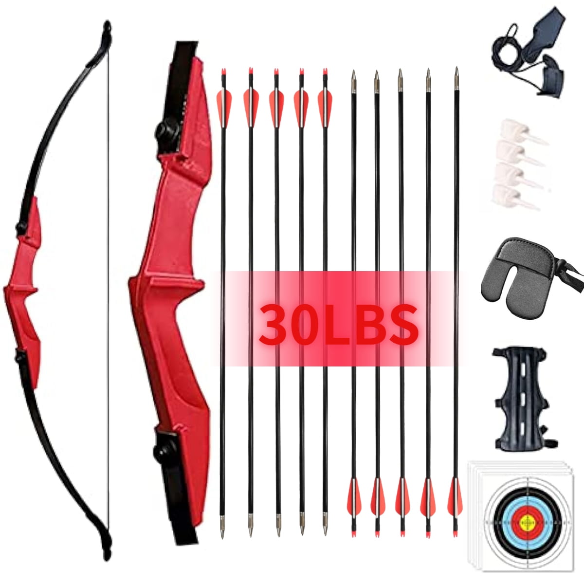 AMEYXGS Archery Takedown Recurve Bow and Arrow Set Left/Rght Hand ...
