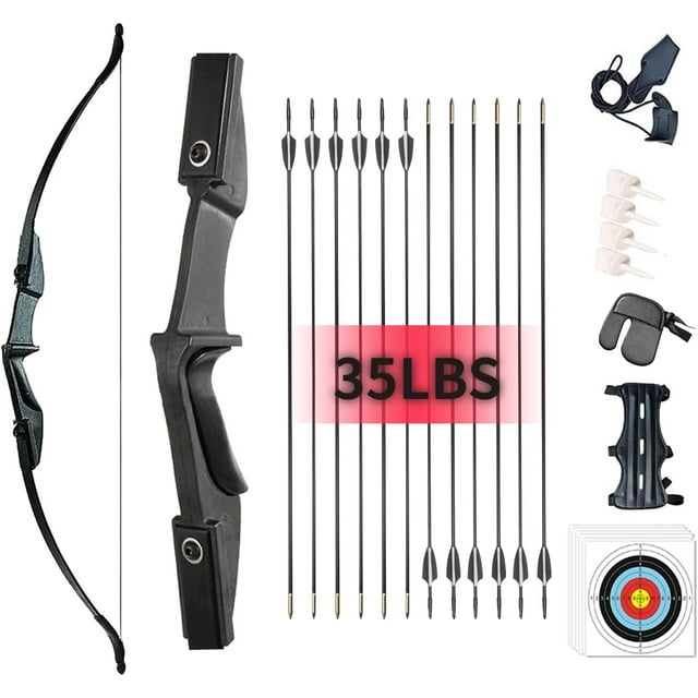 AMEYXGS Archery Takedown Recurve Bow and Arrow Set Left/Rght Hand ...