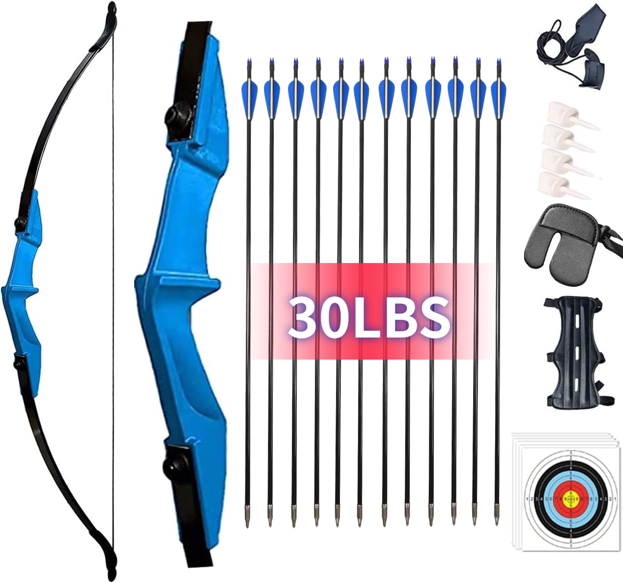 AMEYXGS Archery Takedown Recurve Bow and Arrow Set Left/Rght Hand ...