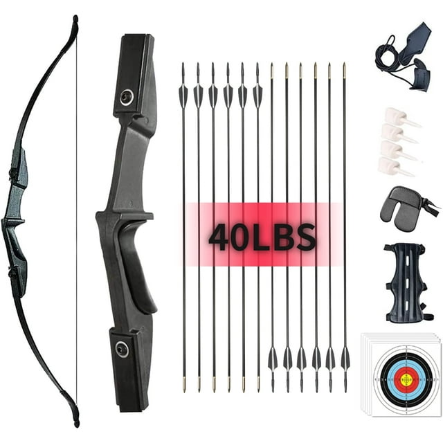AMEYXGS Archery Takedown Recurve Bow and Arrow Set Left/Rght Hand ...