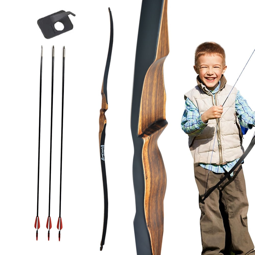AMEYXGS Archery Wooden Bow and Arrow Set for Kids Youth Recurve Bow ...