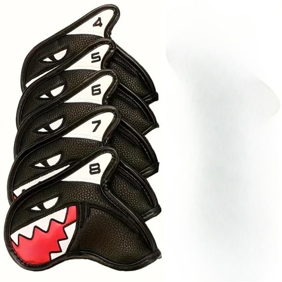 AMEYXGS Premium 9X Golf Iron Cover Shark Design Waterproof PU Leather ...