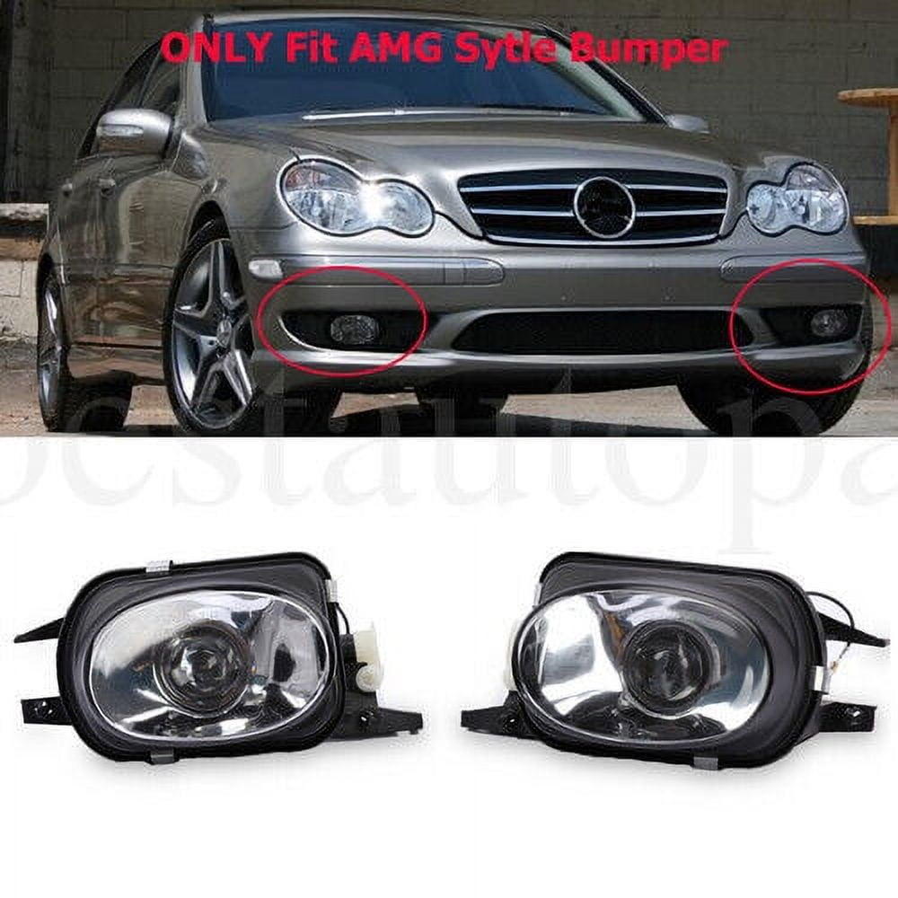 AMG Style Front Bumper Clear Fog Lights For Mercedes Benz W203 C32 C55 ...