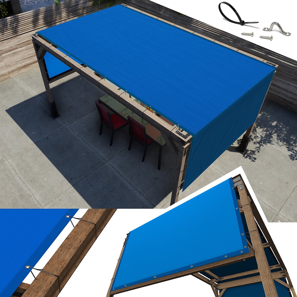 AMGO 11' x 28' Blue Pergola Sun Shade Canopy Replacement Cover UPF50 ...