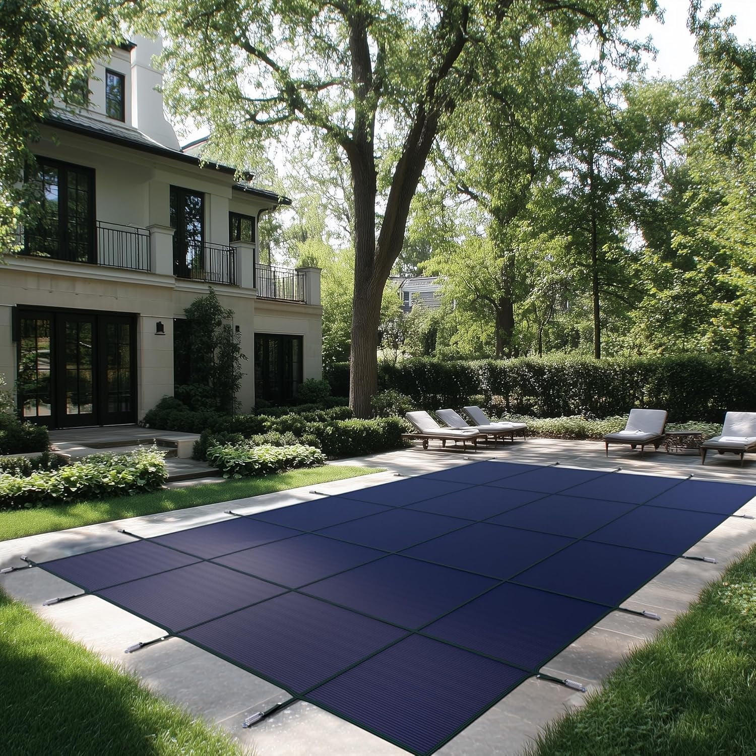 AMGO 16' x 40' Rectangle Blue Winter Pool Cover - Safety Heavy Duty ...