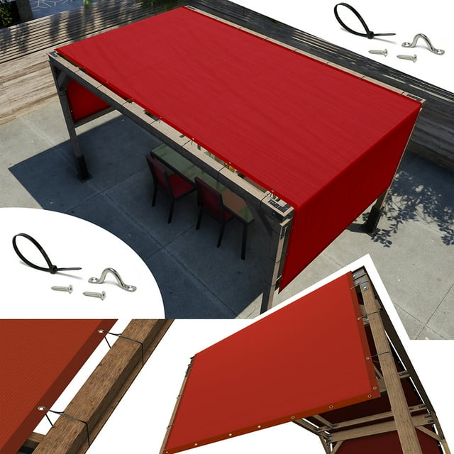 AMGO 8' x 13' Red Pergola Sun Shade Canopy Replacement Cover UPF50 ...
