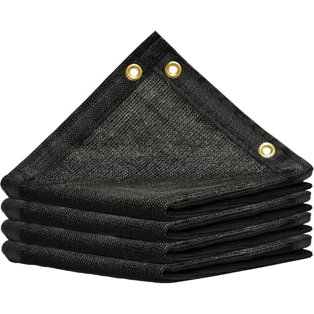 AMGO 8' x 4' Black Shade Cloth with Grommets - 90% Sunblock, Durable ...