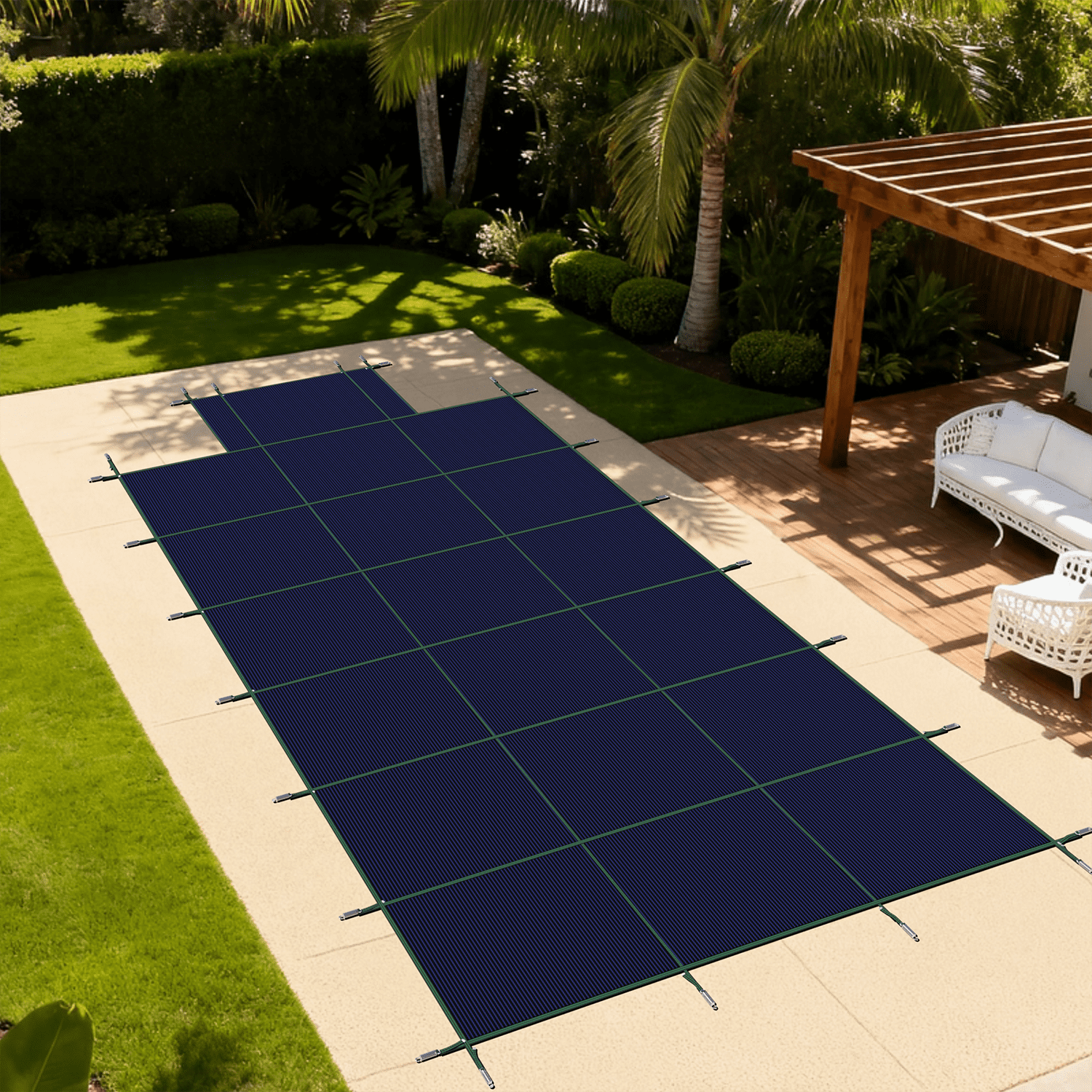 AMGO Inground Pool Safety Cover, Durable PP Material Heavy Duty Winter ...