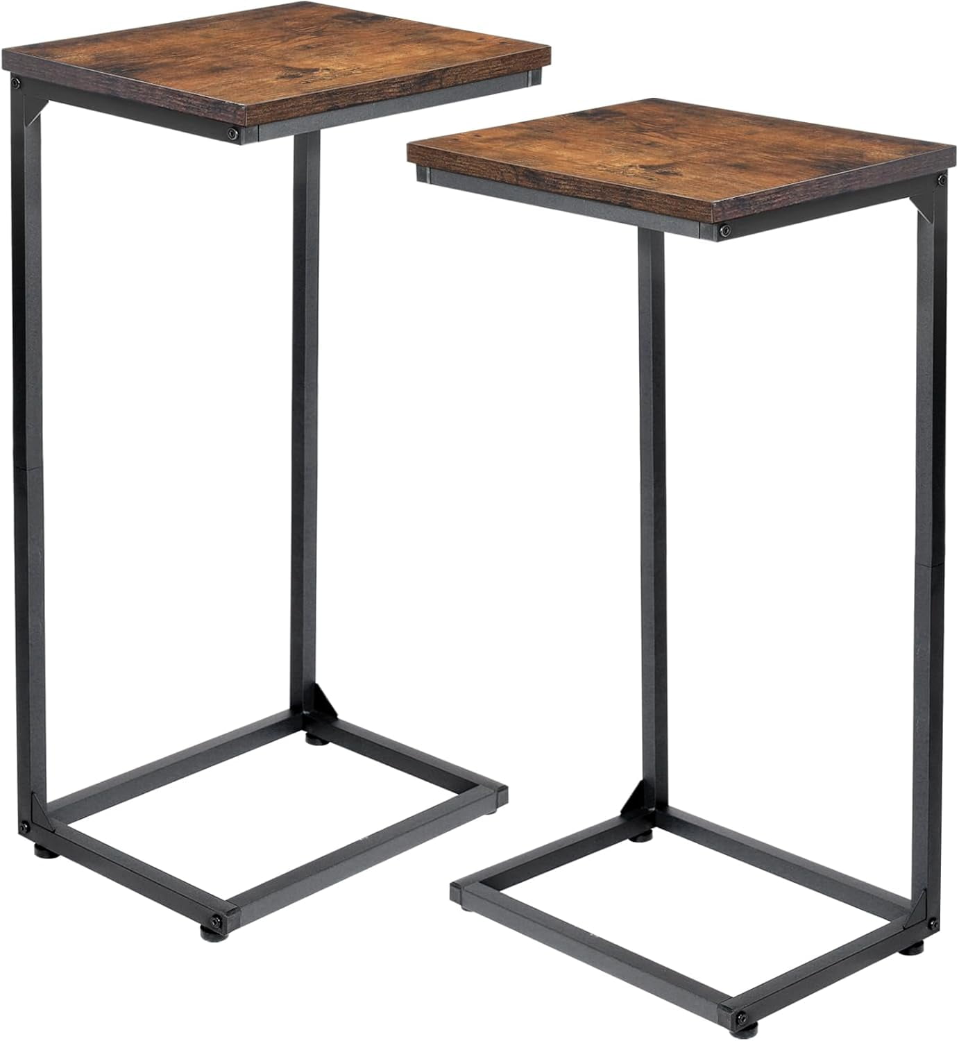 AMHANCIBLE C-Shaped End Table Set of 2, Couch Tables That Slide Under ...