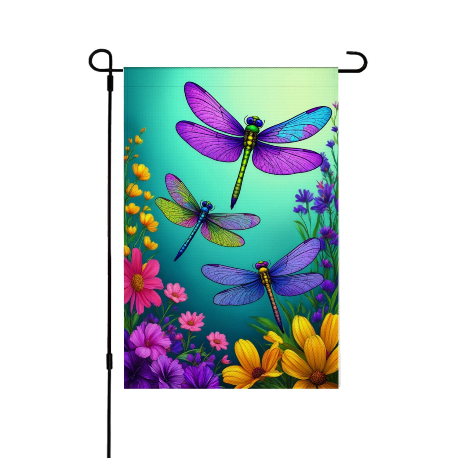AMHNF Colorful Dragonfly Garden Flag for Spring Summer Home Outdoor ...