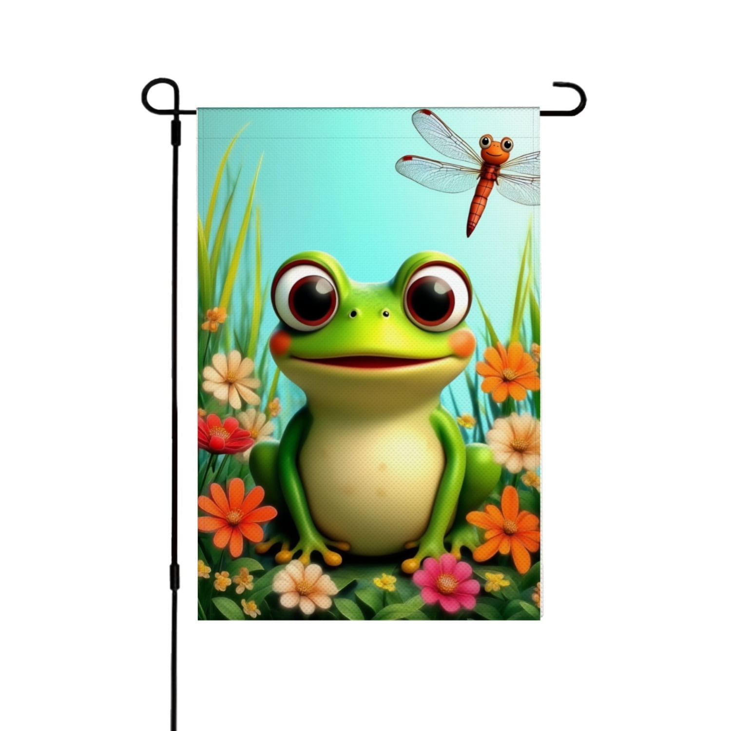 AMHNF Cute Frog and Dragonfly Garden Flag for Spring Summer Home ...