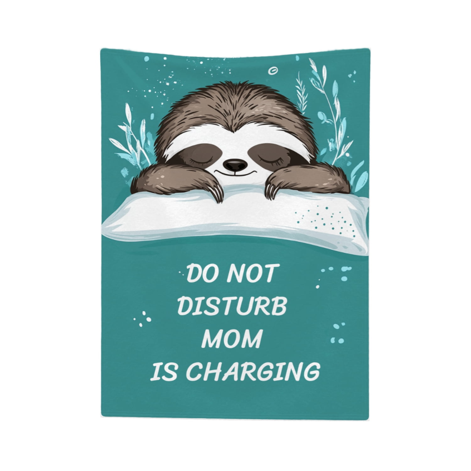 AMHNF Cute Sloth Do Not Disturb Mom is Charging Fleece Blanket 50x60 ...