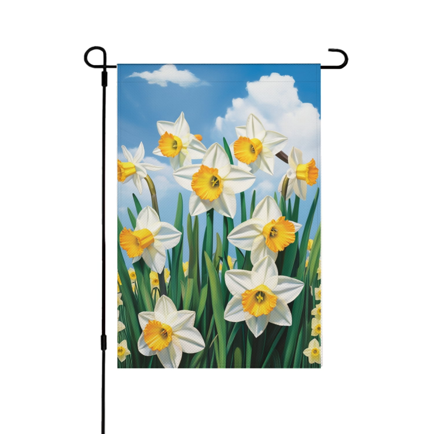 AMHNF Daffodils Linen Garden Flag 12x18 inch for Spring Summer Home ...