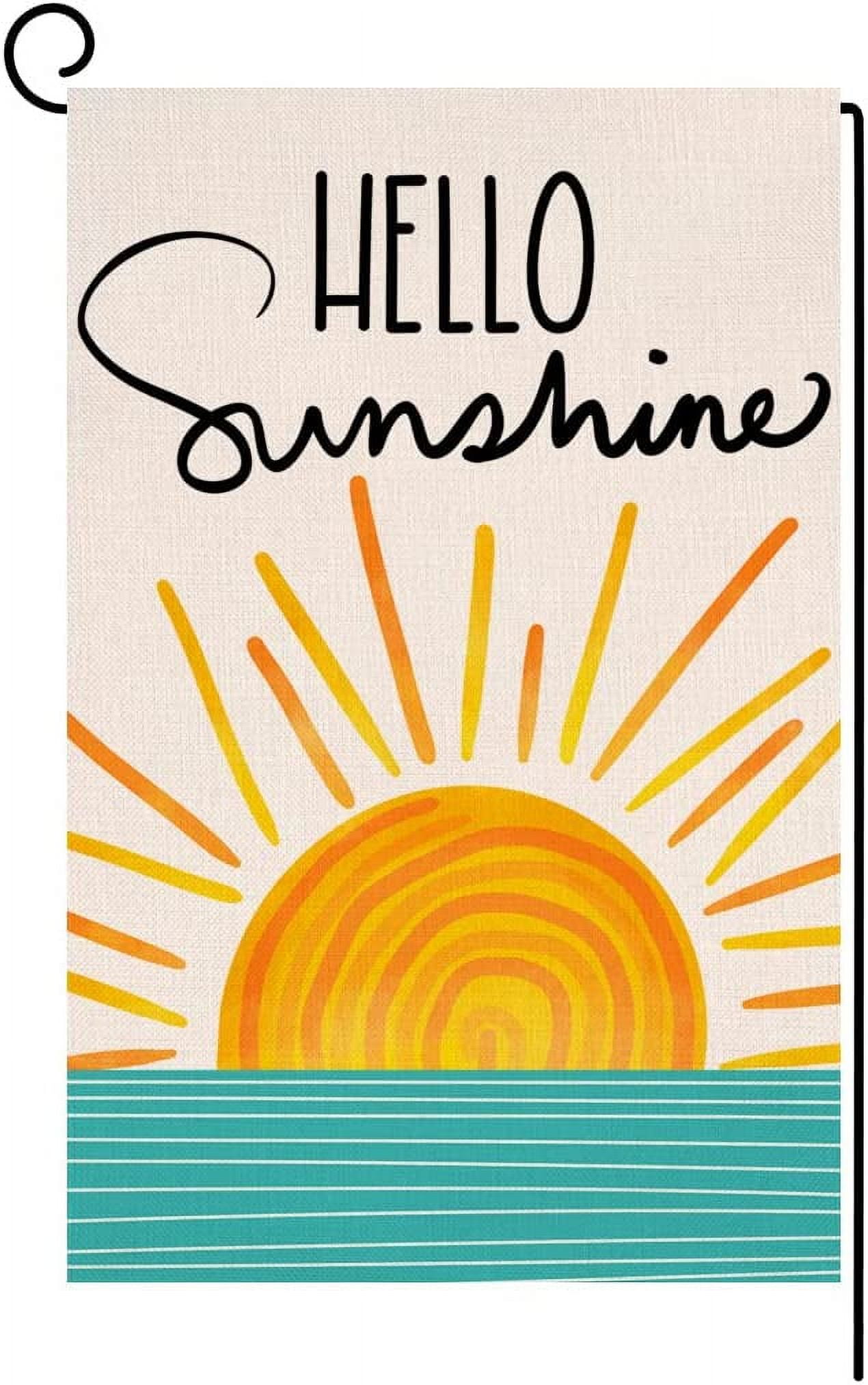 AMHNF Hello Sunshine Summer Garden Flag 12x18 Vertical Double Sided ...