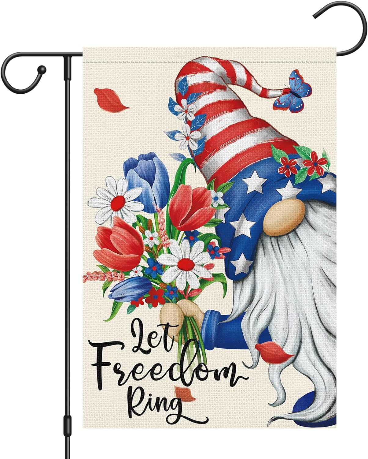 AMHNF Let Freedom Ring Garden Flag 12x18 inch Double Sided Burlap, 4th ...