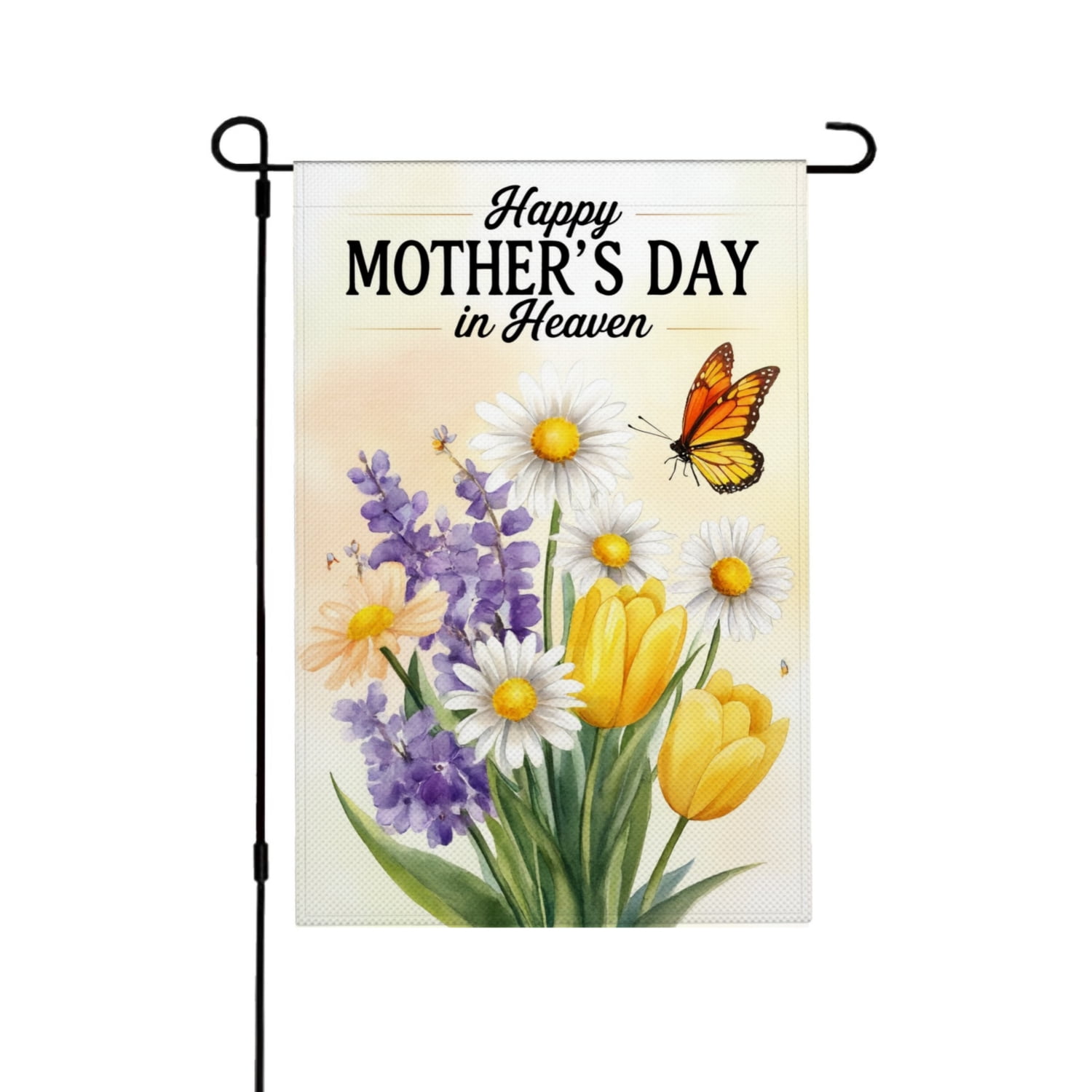 AMHNF Linen Garden Flag for Happy Mother's Day in Heaven with Flowers ...