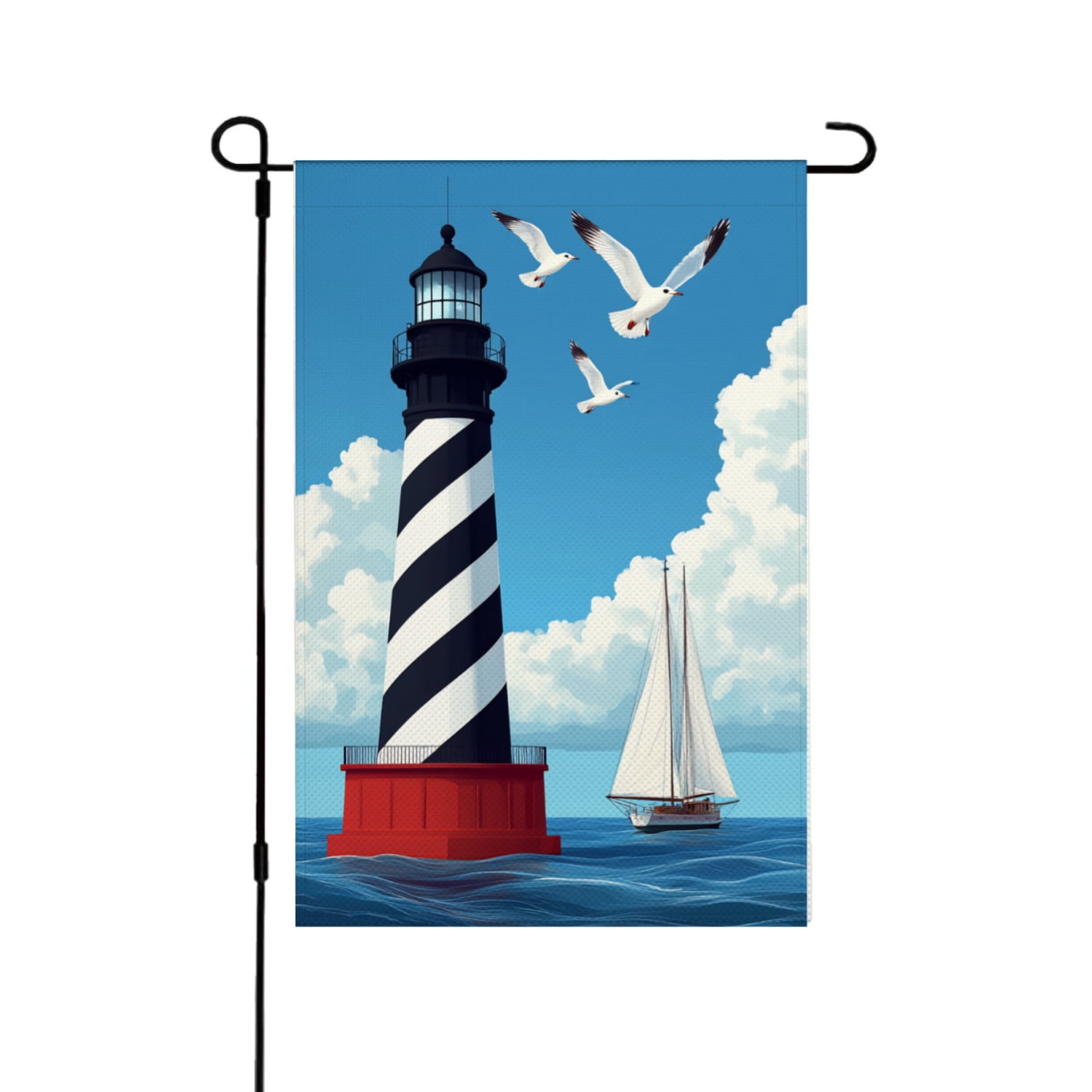 AMHNF Nautical Lighthouse Garden Flag for Spring Summer Home Outdoor ...