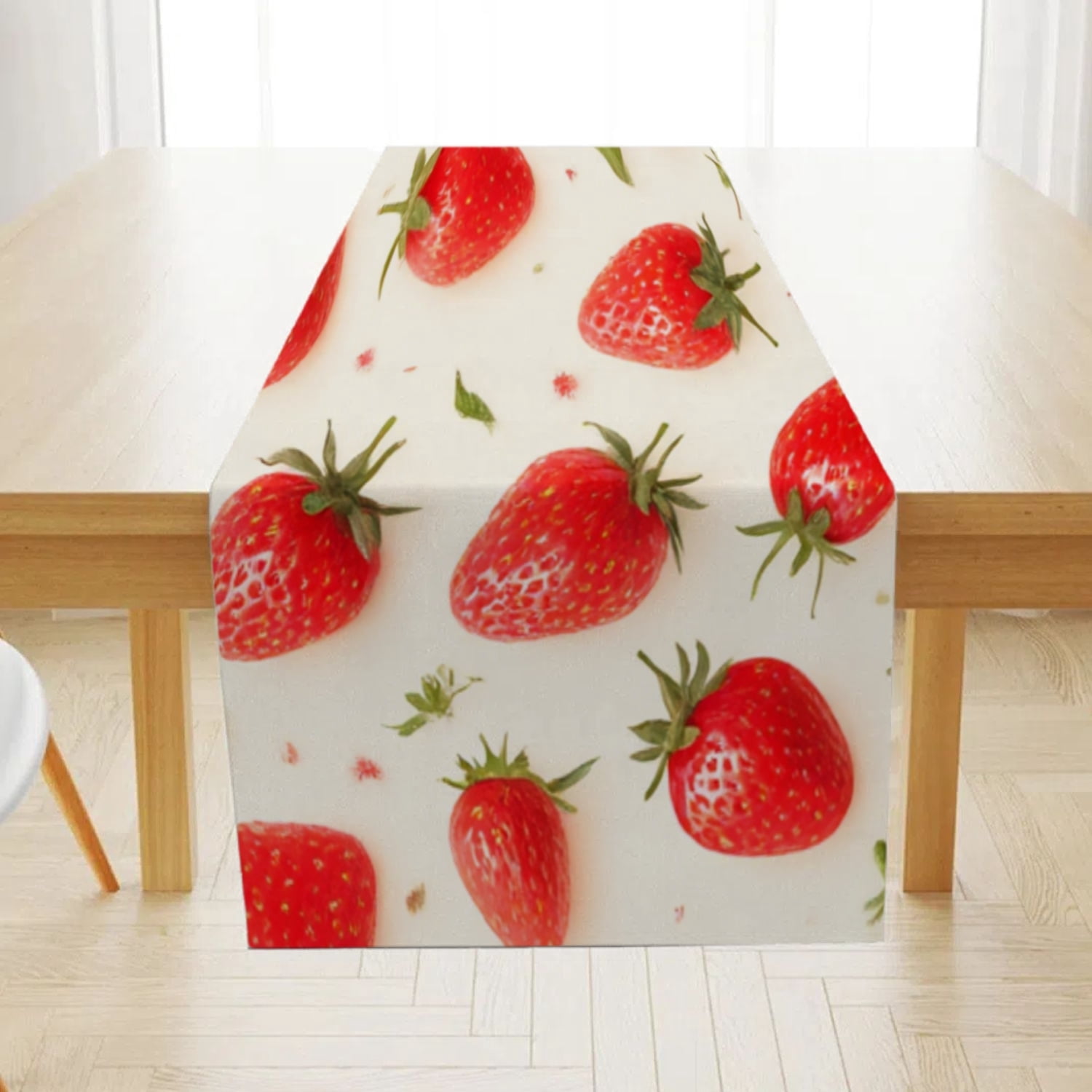 Amarainy Spring and Summer Kitchen Table Runner with Strawberry Print ...