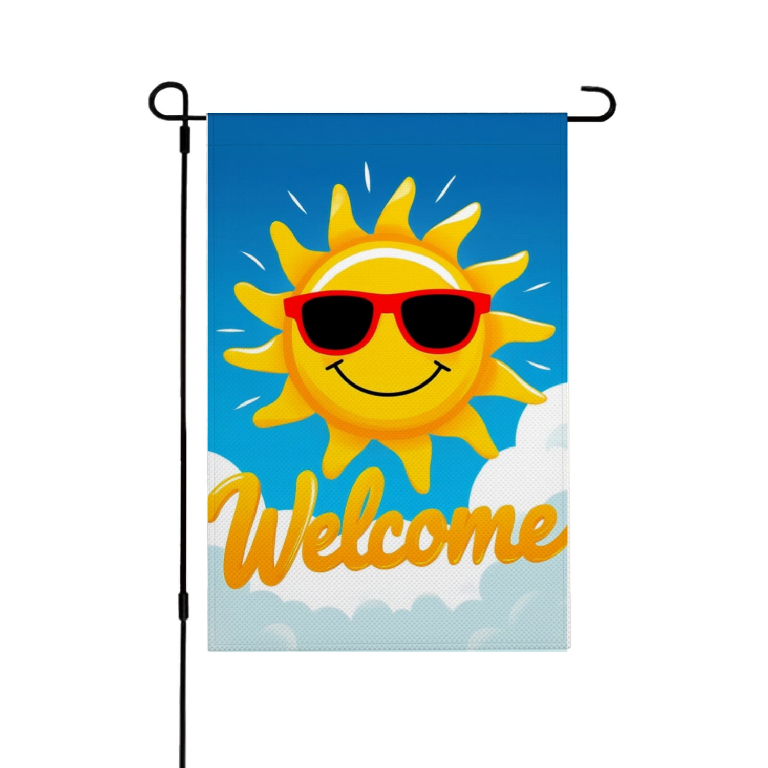 AMHNF Welcome Sun with Sunglasses Garden Flag for Spring Summer Home ...