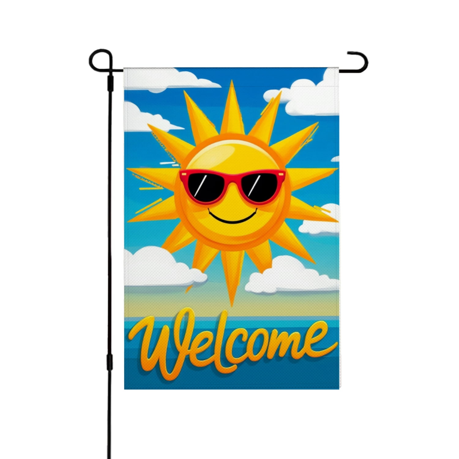 AMHNF Welcome Sun with Sunglasses Garden Flag for Spring Summer Home ...