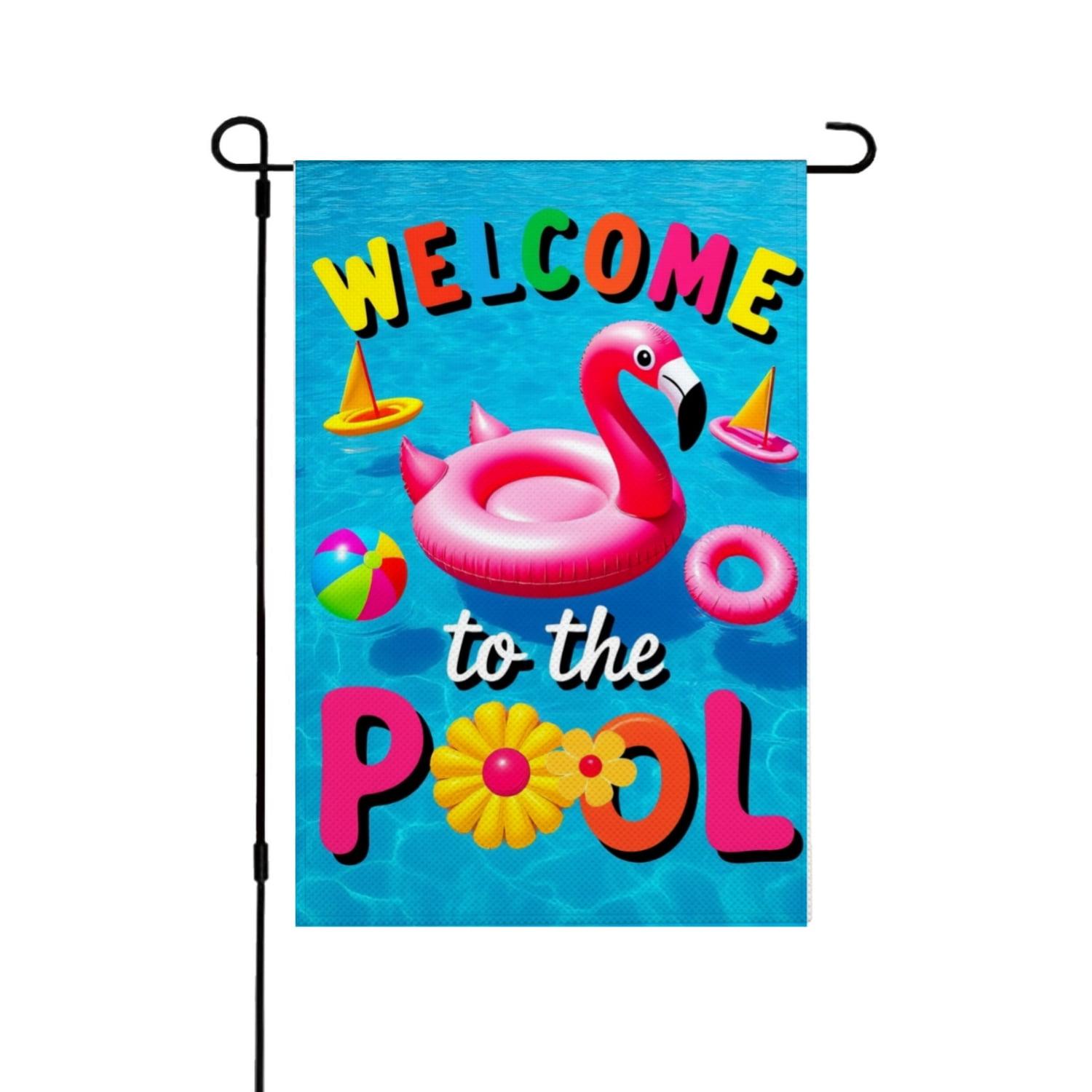 AMHNF Welcome to the Pool Garden Flag for Spring Summer Home Outdoor ...